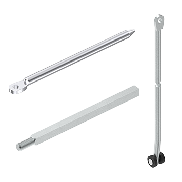 Rod control for flat rods, Stainless steel AISI 316; 1121-U139