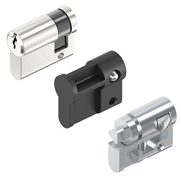 poignée escamotable 1154 pour demi-cylindre 40 mm (A = 30 mm), zamak époxy noir; 1154-U1