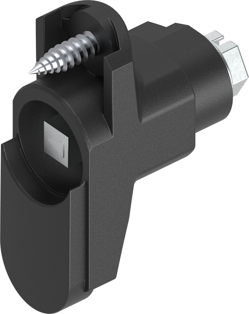 Locking set with insert square 6, Polyamide GF black; 1109-U105