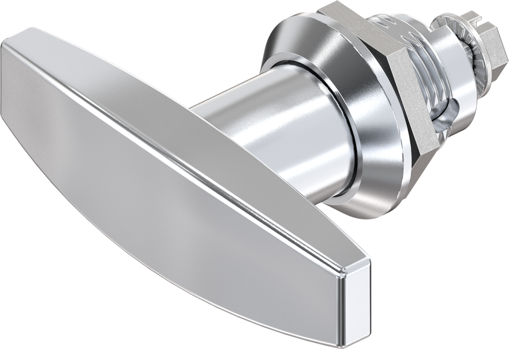 T-handle quarter turn, non-keyed, Zinc die chrome-plated; 1000-U9 with nut