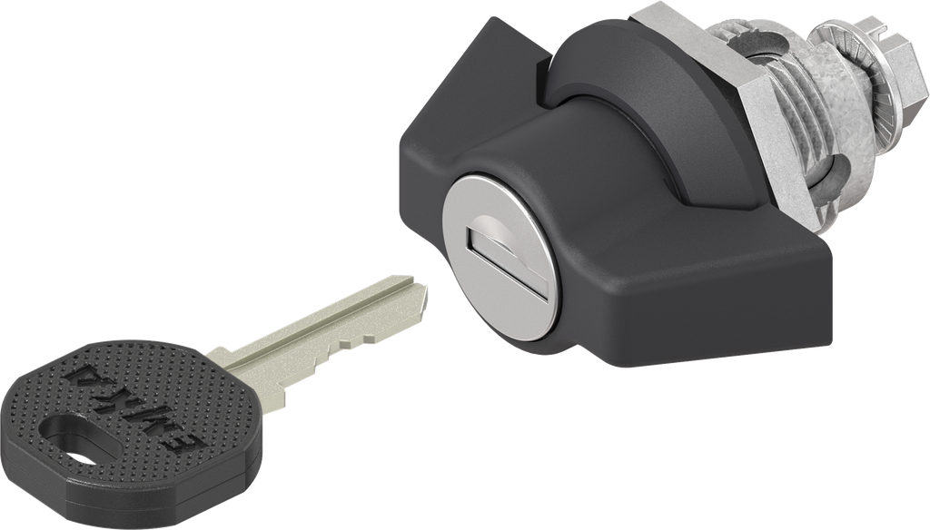 Wing knob quarter turn, keyed different, Zinc die black powder-coated ...