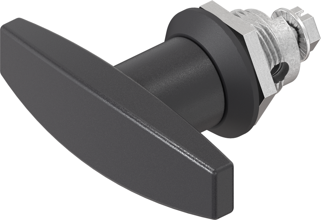 T-handle quarter turn, non-keyed, Zinc die and polyamide black; 1000 ...