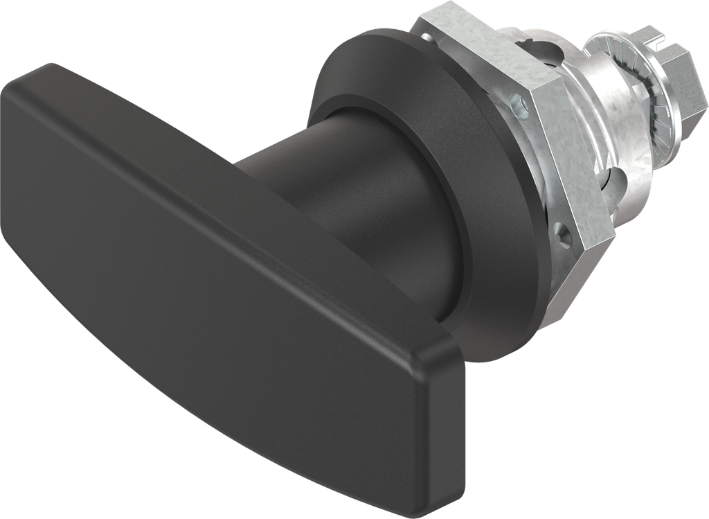T-handle quarter turn, non-keyed, Zinc die and polyamide black; 1000-U775-01 with earthing nut