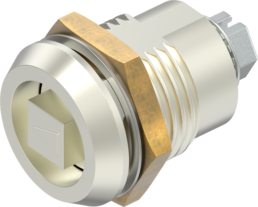 Quarter turn with built-in option square 7, Zinc die nickel-plated ...