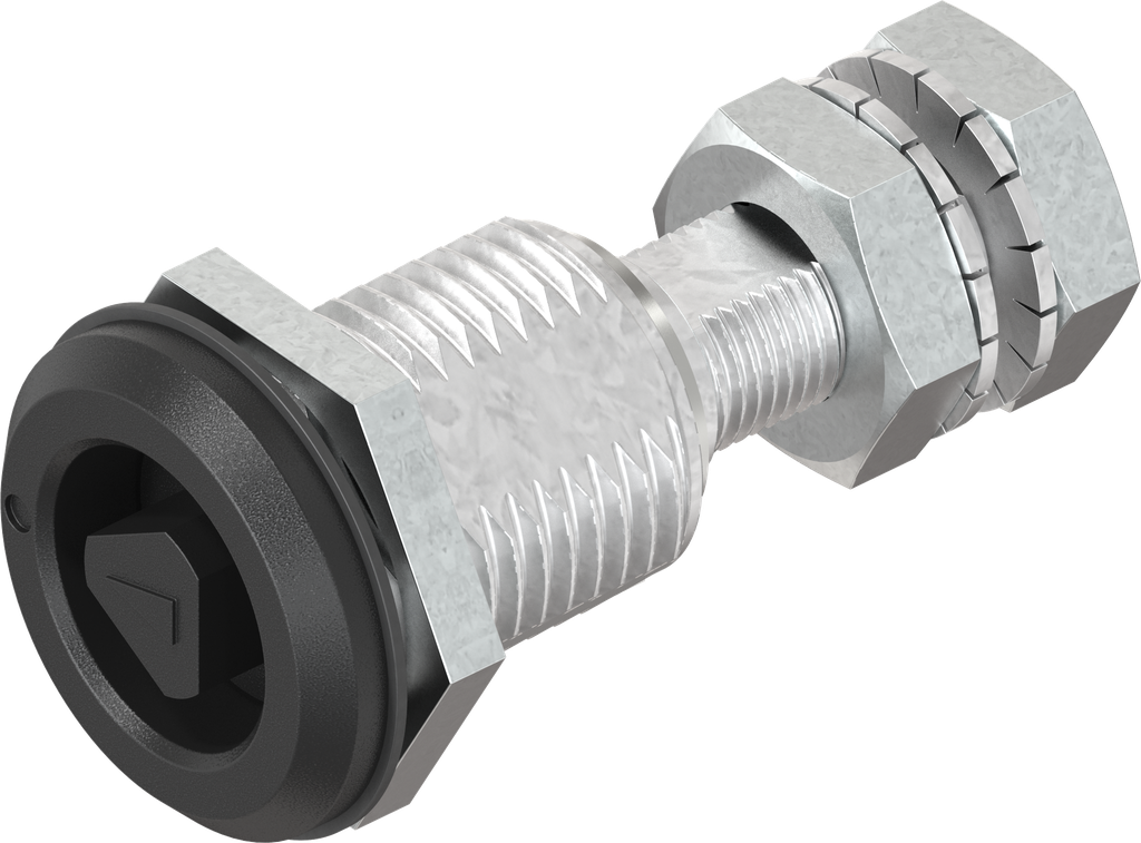 verrou à compression triangle 6,5, zamak époxy noir; 1022-U85 avec écrou