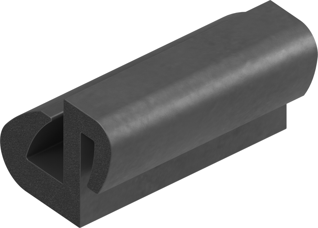 Window rubber profile, EPDM 60 ± 5 Shore A black; 1074-02