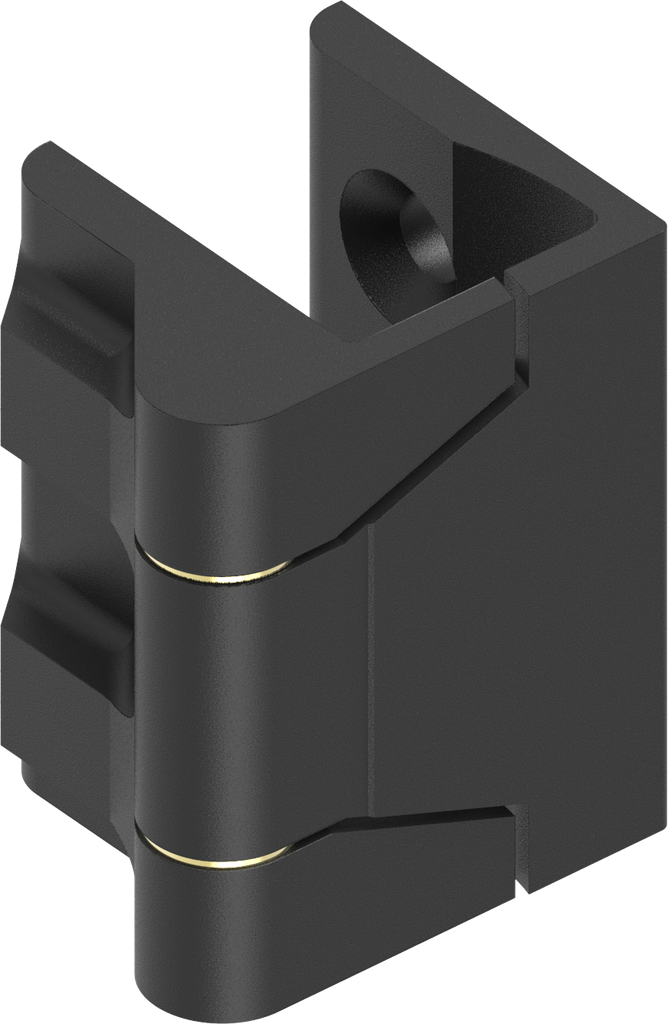 180° Hinge, Zinc die black powder-coated; 1110-U52