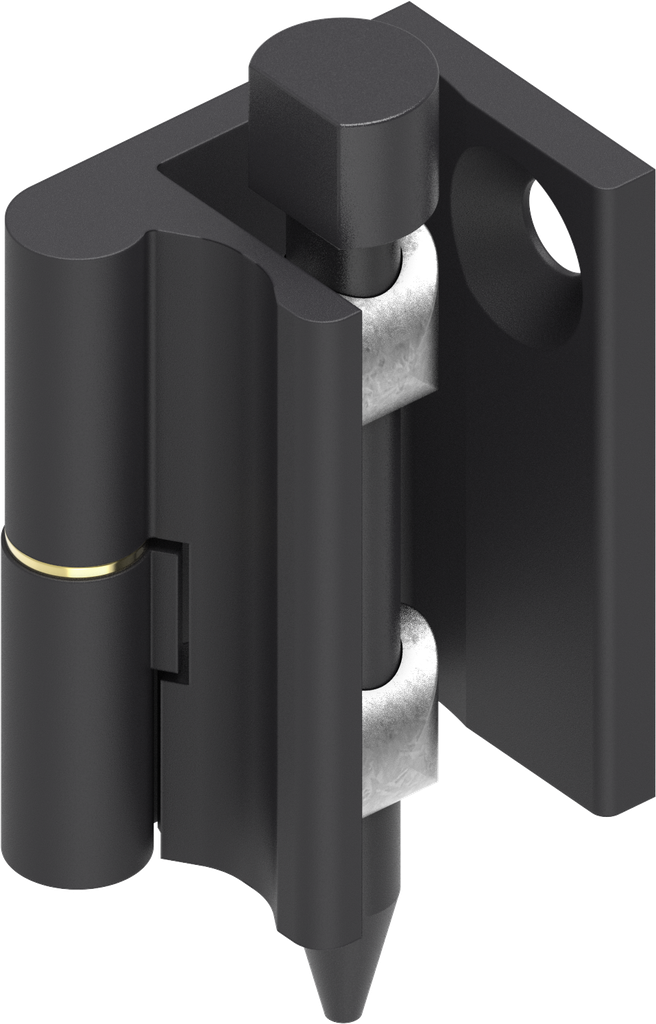 180° Hinge, left version, Zinc die black powder-coated; 1110-U81