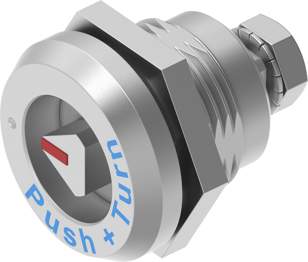 Trilvast slot driekant 8 met aanduiding, RVS 316; 1000-SU51 met RVS moer