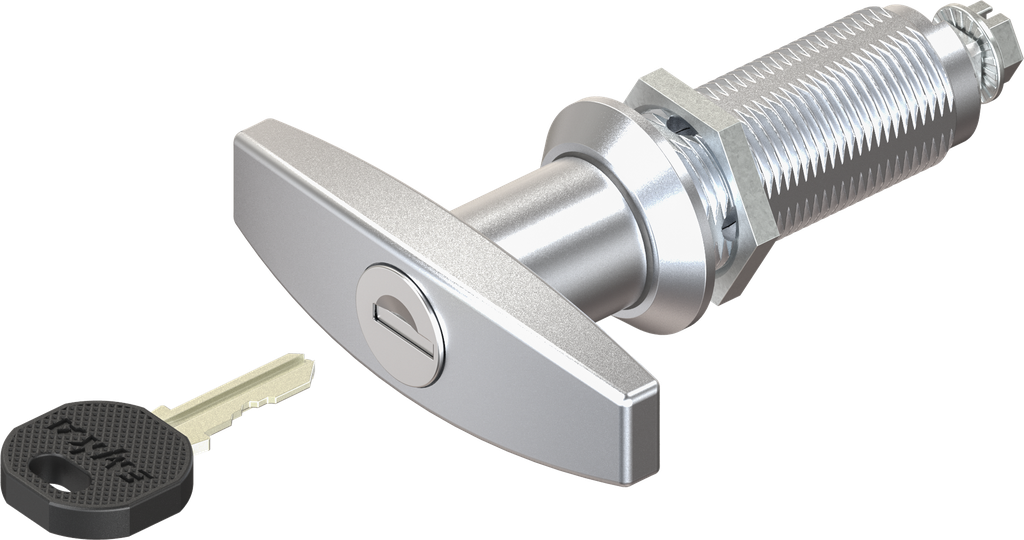 T-handle quarter turn, keyed EK 333, Zinc die chrome-plated; 1000-U130 ...