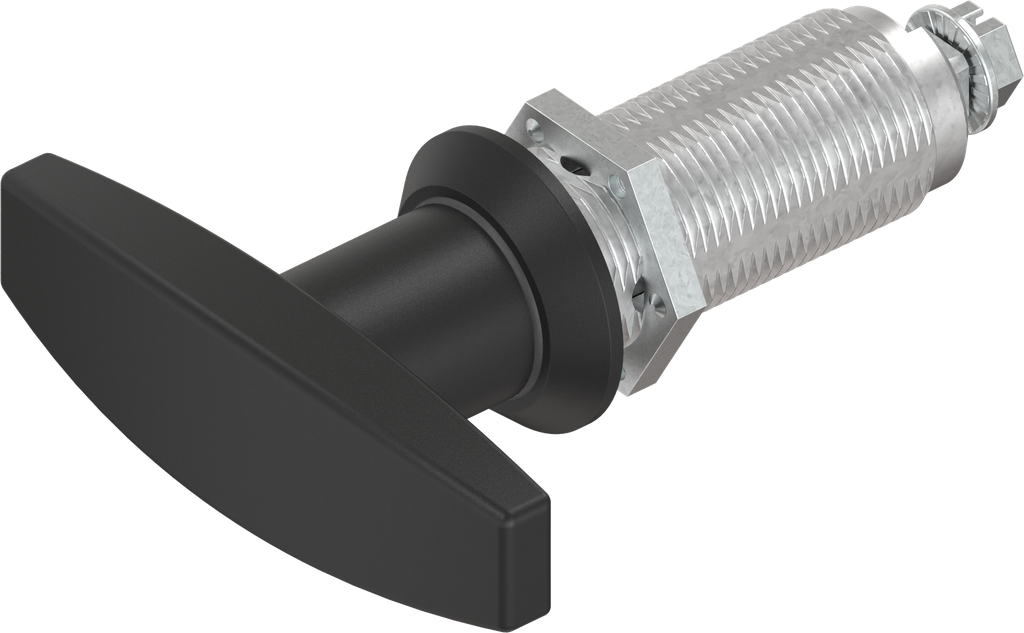 T-handle quarter turn, non-keyed, Zinc die black powder-coated | EMKA
