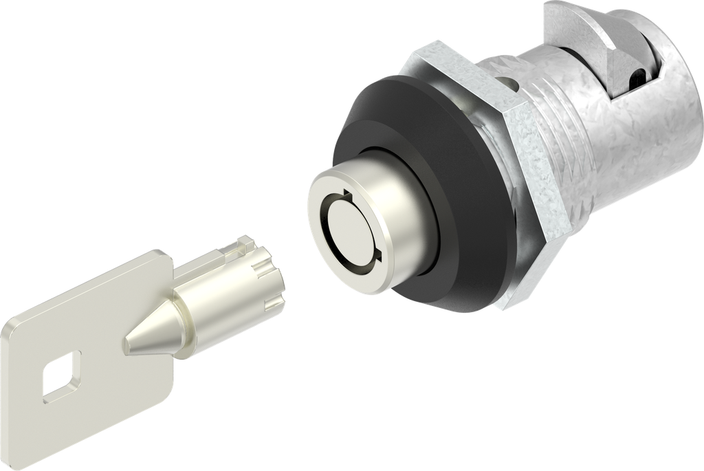 Radial pin-push cylinder, keyed different, Zinc die black powder-coated ...