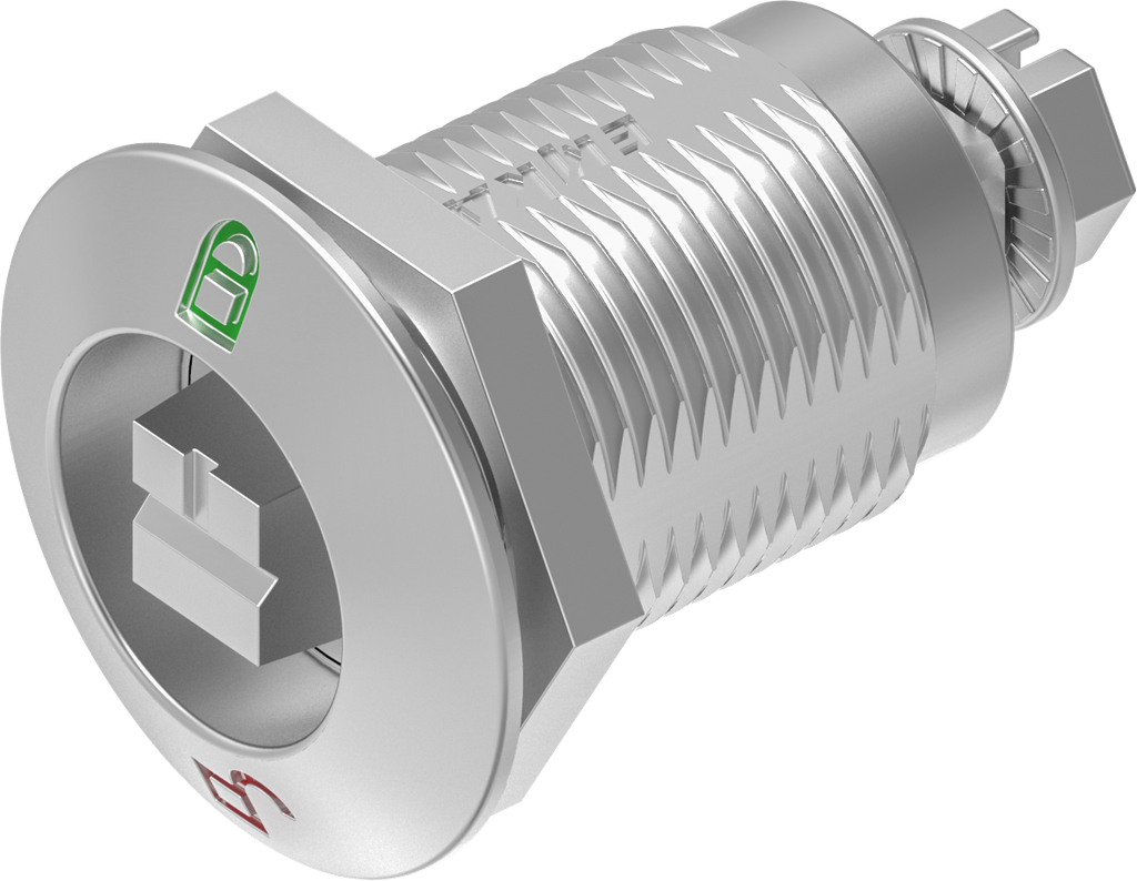 Compression latch railway version with red - green marking, Stainless steel AISI 316 polished ...