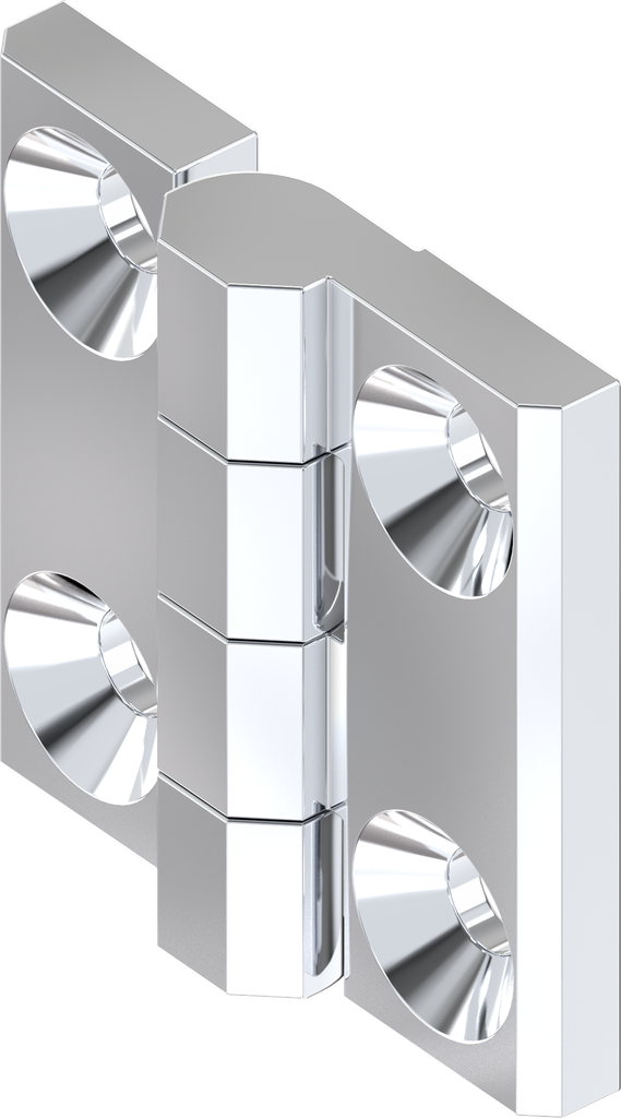 180° Hinge without hinge pin, Zinc die chrome-plated; 1056-U75-01 ...