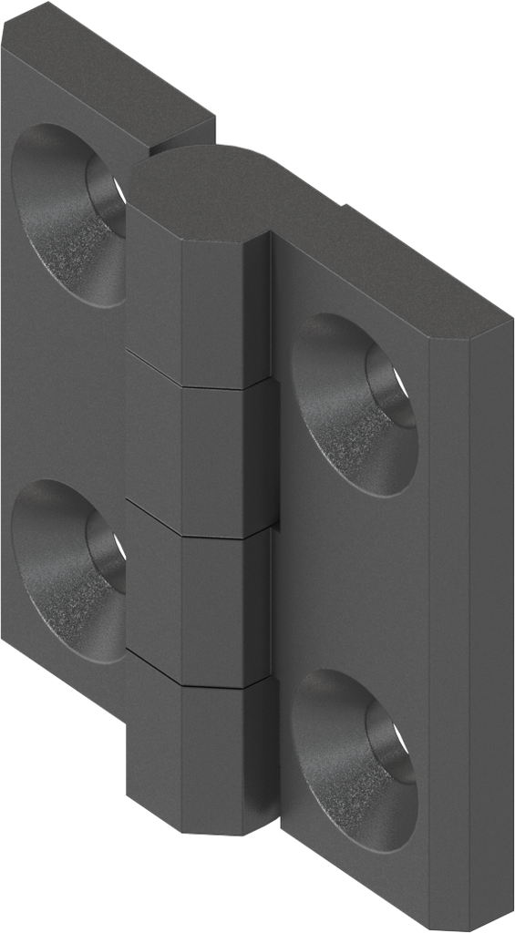 180° Hinge without hinge pin, Zinc die black powder-coated; 1056-U82-02 ...