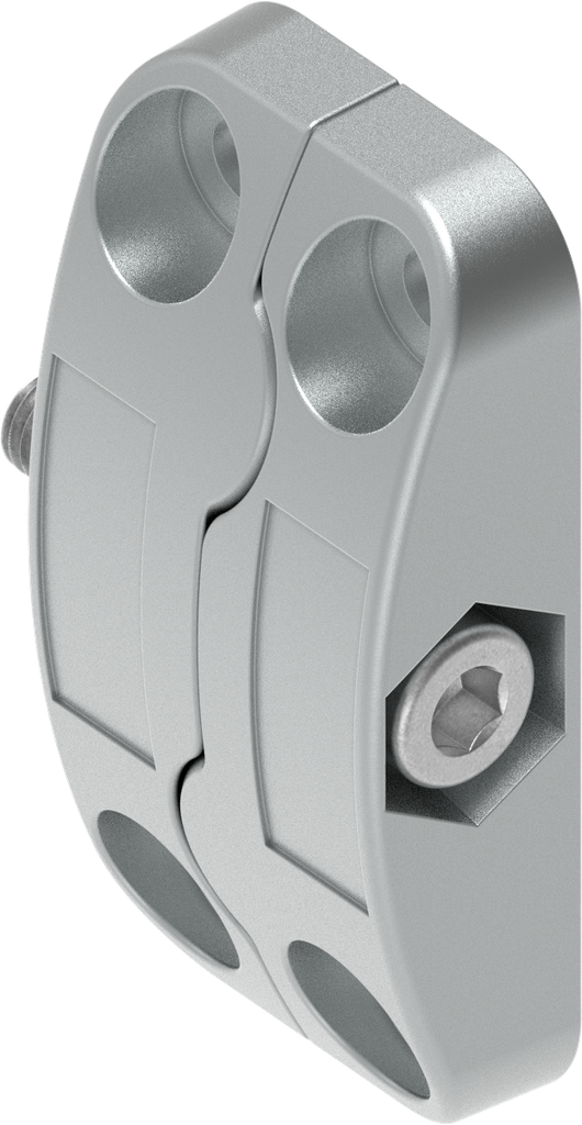 3D Unit connector with recess, Aluminium; 1076-U17 with large ...