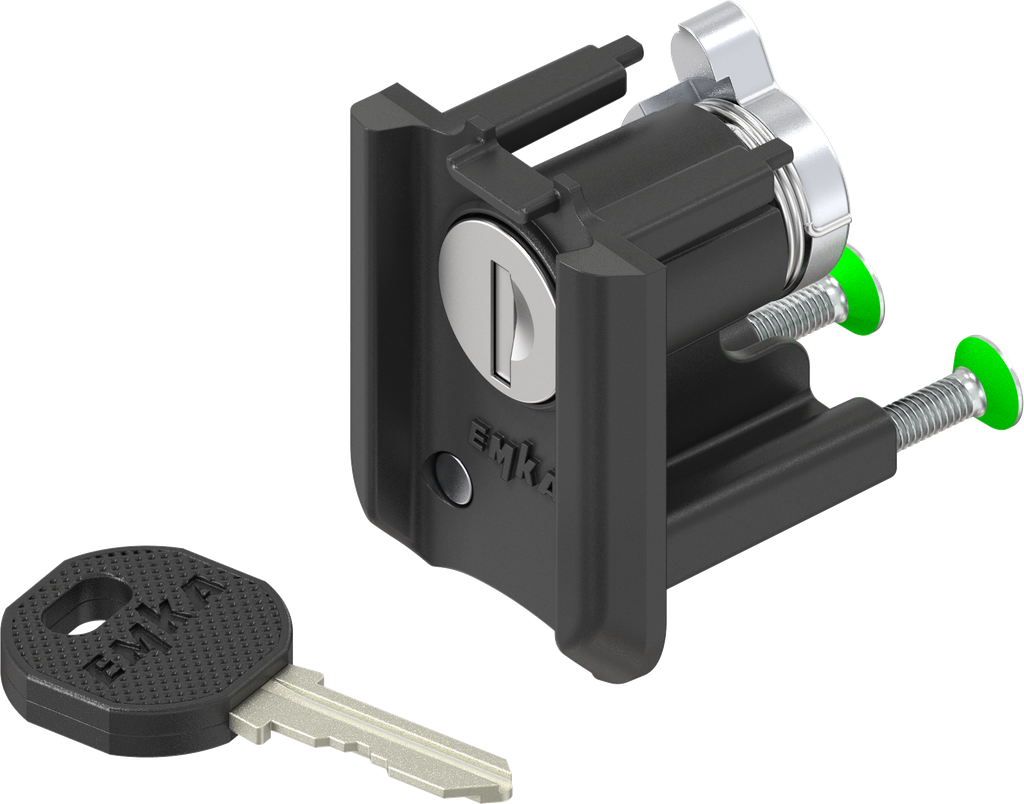 Locking set with round cylinder EK 333, Zinc die black powder-coated ...