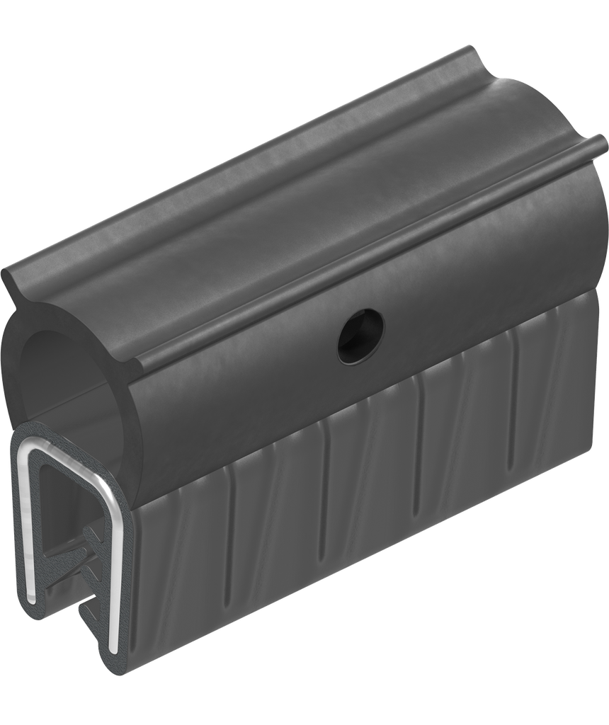 Sealing profile made of fire protection material, self-clamping, Foam rubber EPDM; clamping ...