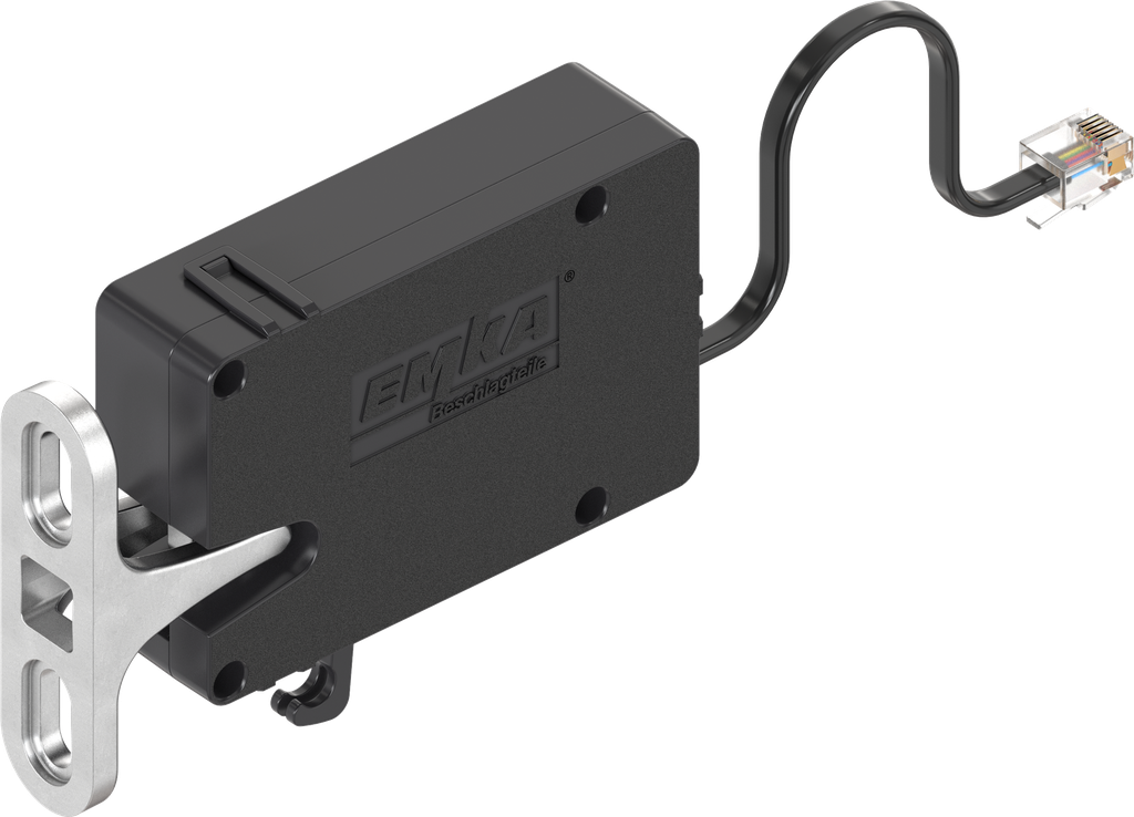 Single-point latch with emergency opening, Basic, Polyamide GF black | EMKA