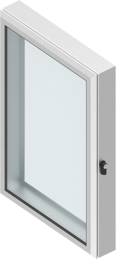 Aluminium window with 61 mm frame with wing knob quarter turn on the ...