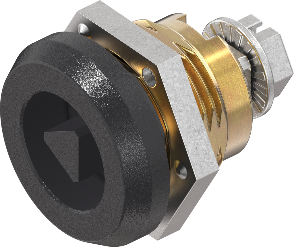 Safety quarter turn triangular 7, Brass and zinc die chrome-plated ...