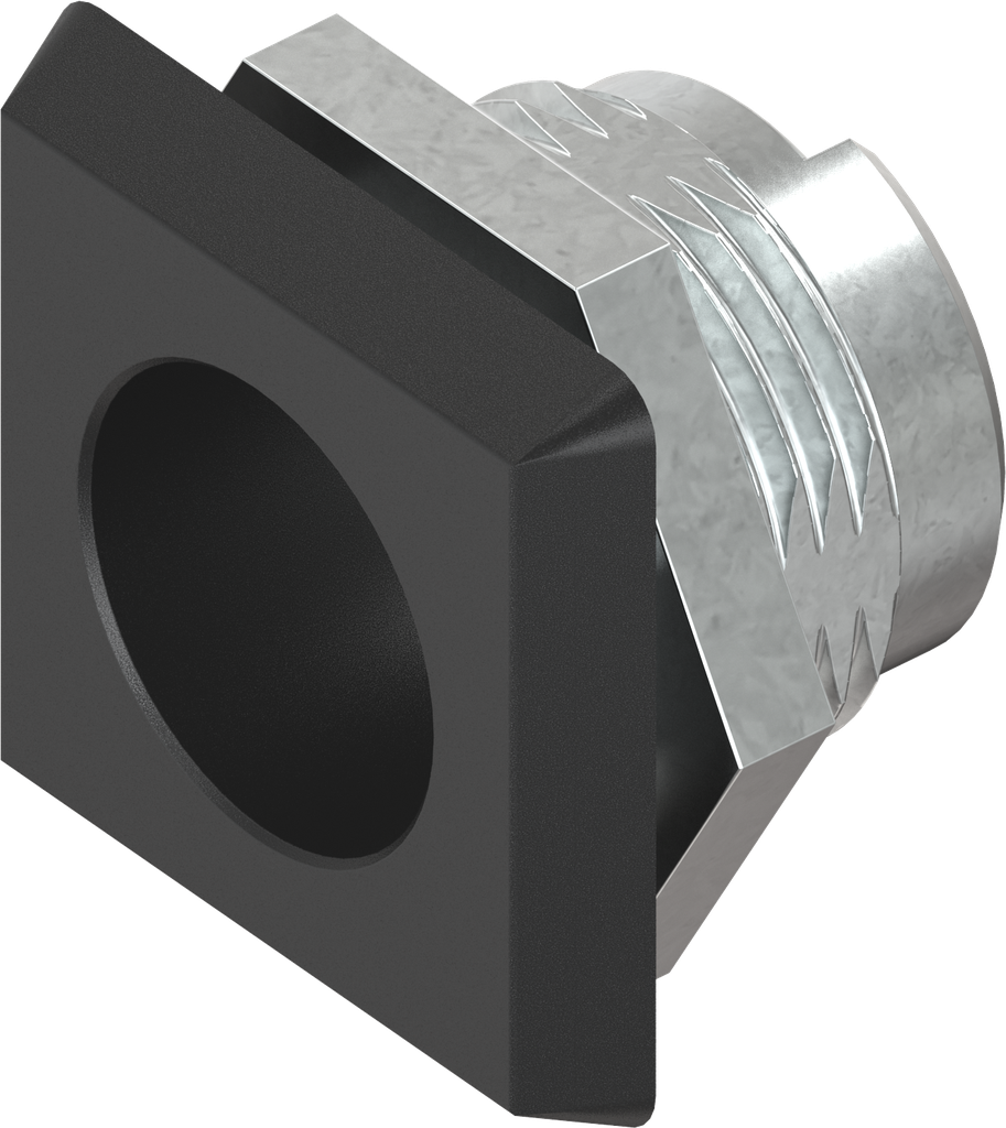 Carcasa, zamak recubierto de polvo negro; 1000-U331 con tuerca