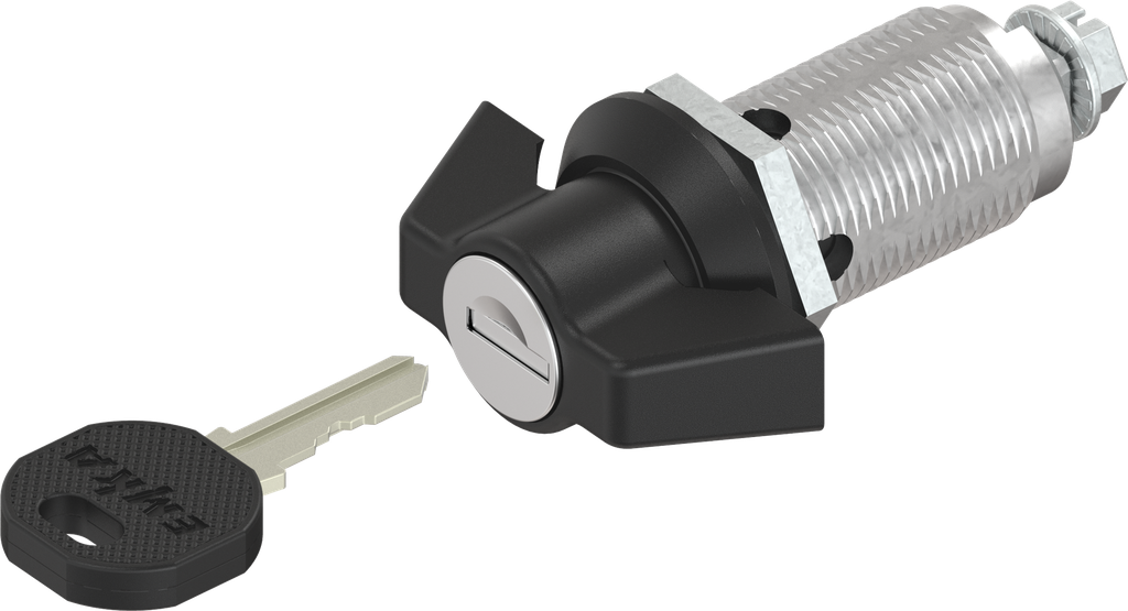 Wing knob quarter turn, keyed EK 333, Zinc die black powder-coated ...