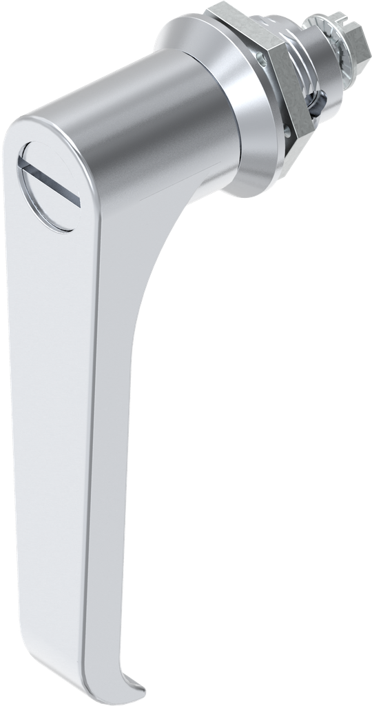 L-handle quarter turn with slot 2 x 4, Zinc die chrome-plated | EMKA