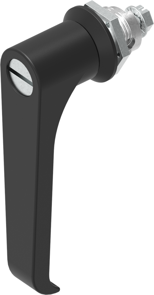 L-handle quarter turn with slot 2 x 4, Zinc die black powder-coated ...