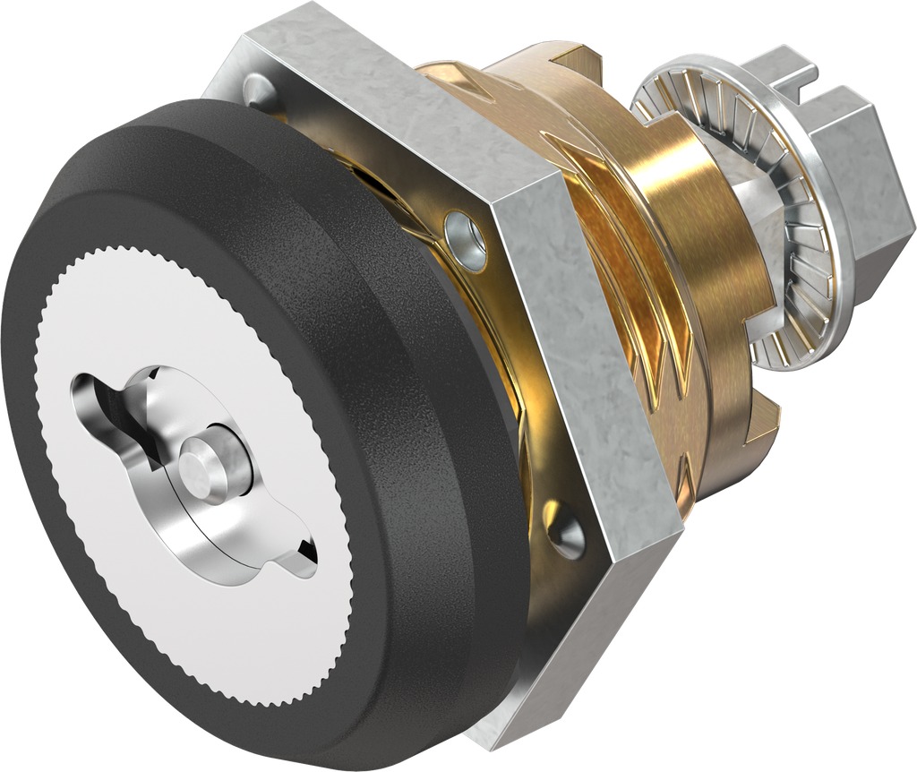 Safety quarter turn double bit 3 with dust cap, left version, Brass and ...