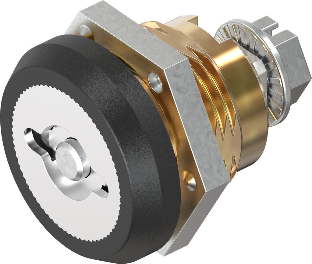 Safety quarter turn double bit 5 with dust cap, right version, Brass ...