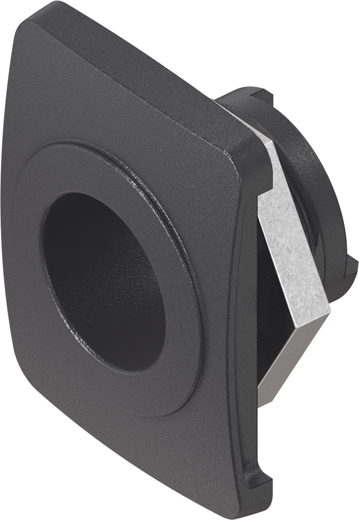 Housing, left version, Polyamide GF black; 1000-U740-01 with nut