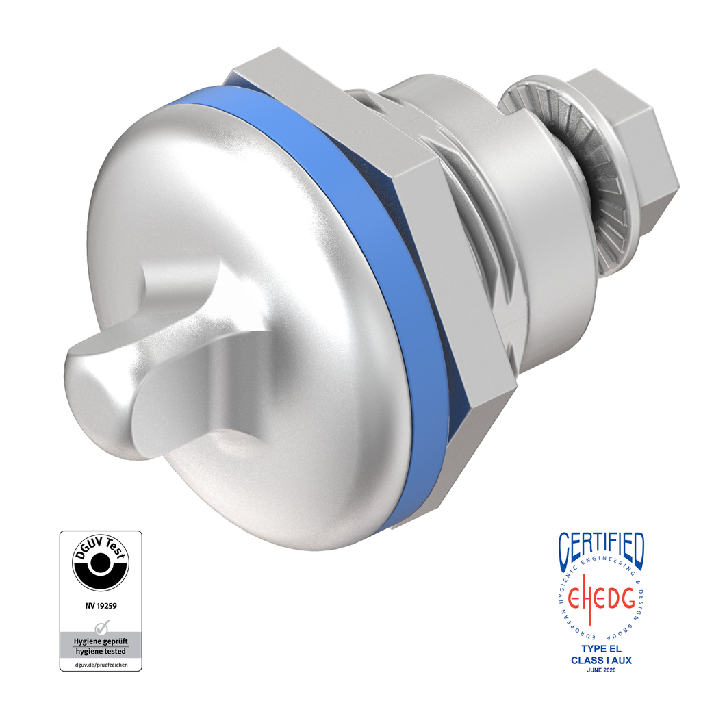 Quarter turn triangular 8 for hygienic area food, Stainless steel AISI ...