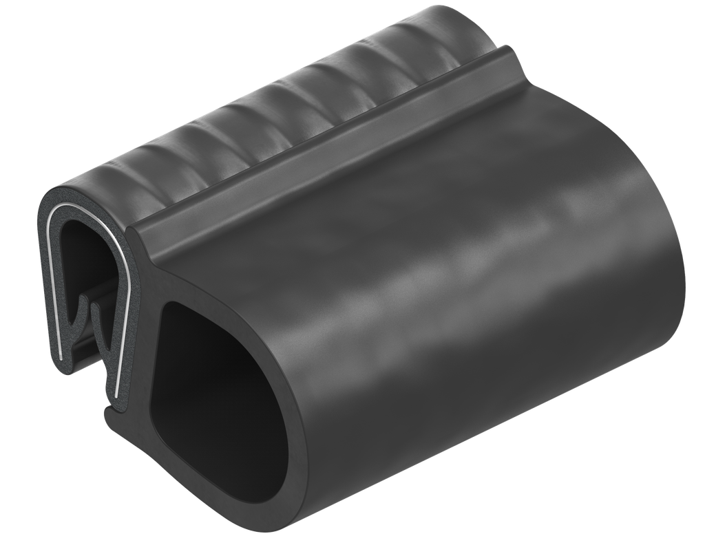 Sealing profile, self-clamping, Foam rubber EPDM; clamping profile PVC ...