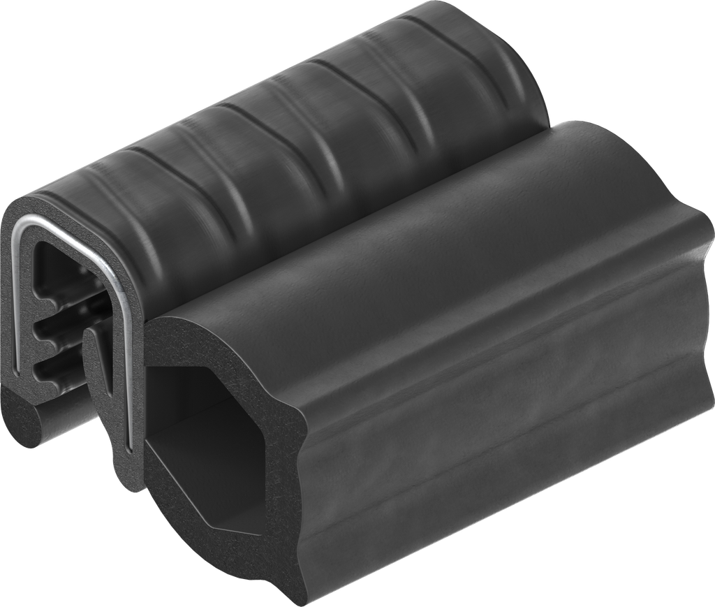 Sealing profile made of fire protection material, self-clamping, Foam rubber EPDM; clamping ...