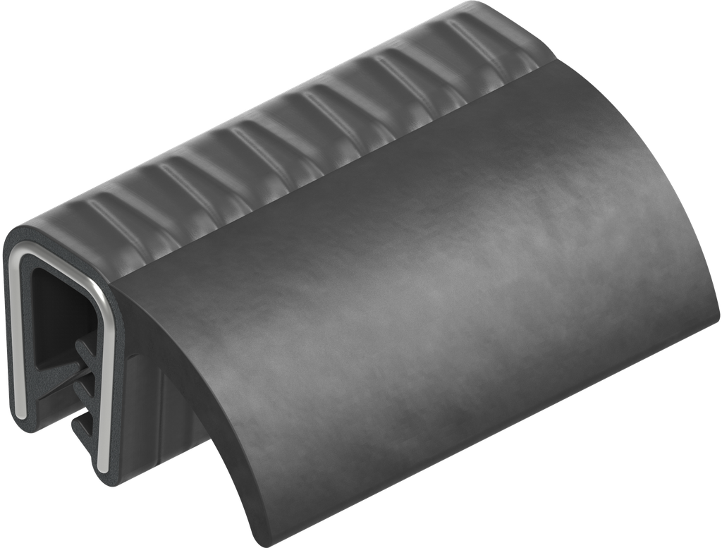 Sealing profile, self-clamping, Foam rubber NBR; clamping profile NBR ...