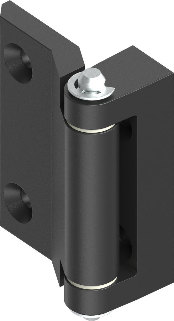 180° Hinge, Zinc die black powder-coated; 1054-U20