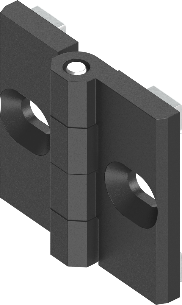 180° Profile rail hinge, Zinc die black powder-coated; 1056-U21 ...