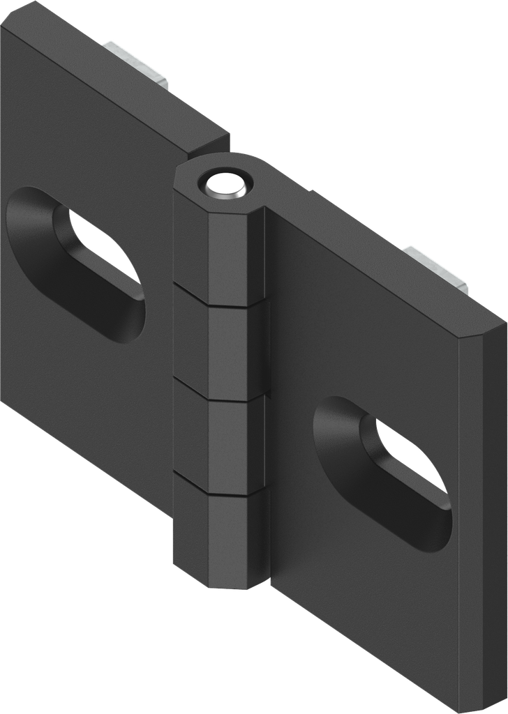 180° Profile rail hinge, Zinc die black powder-coated; 1056-U26 ...