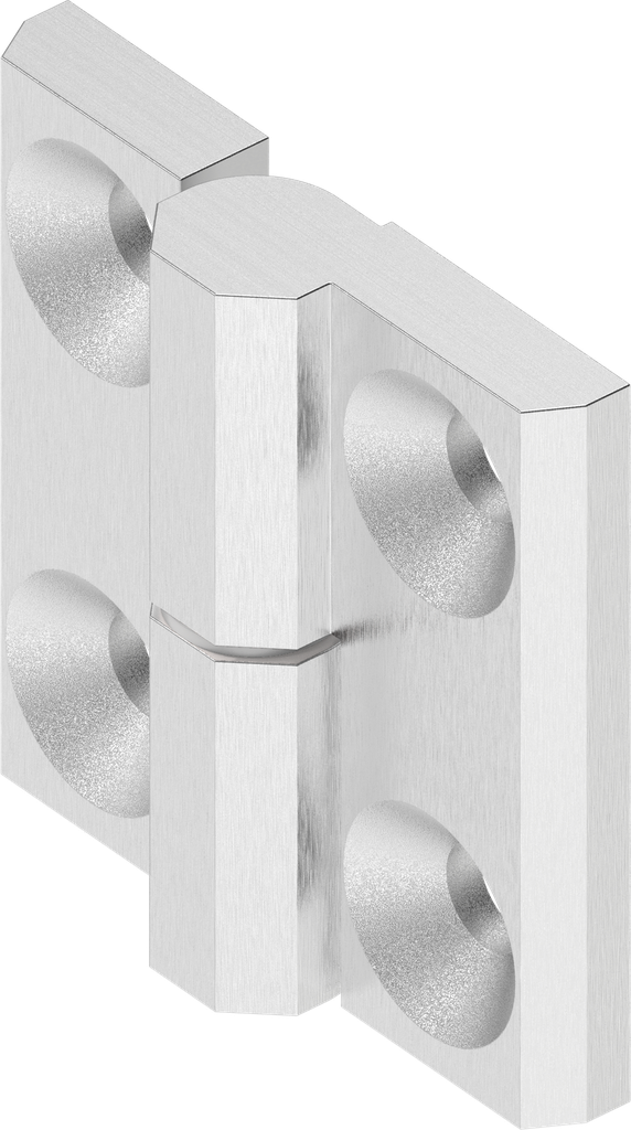 180° Hinge, left version, Stainless steel AISI 316 polished; 1056-U58 ...