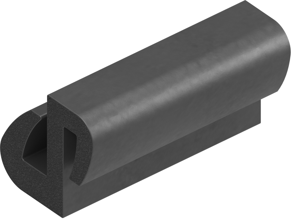 Window rubber profile, EPDM 60 ± 5 Shore A black; 1074-01