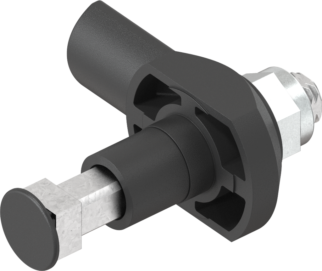 Heavy duty latch with zinc die shaft, Polyamide GF black; 1091-U80 ...