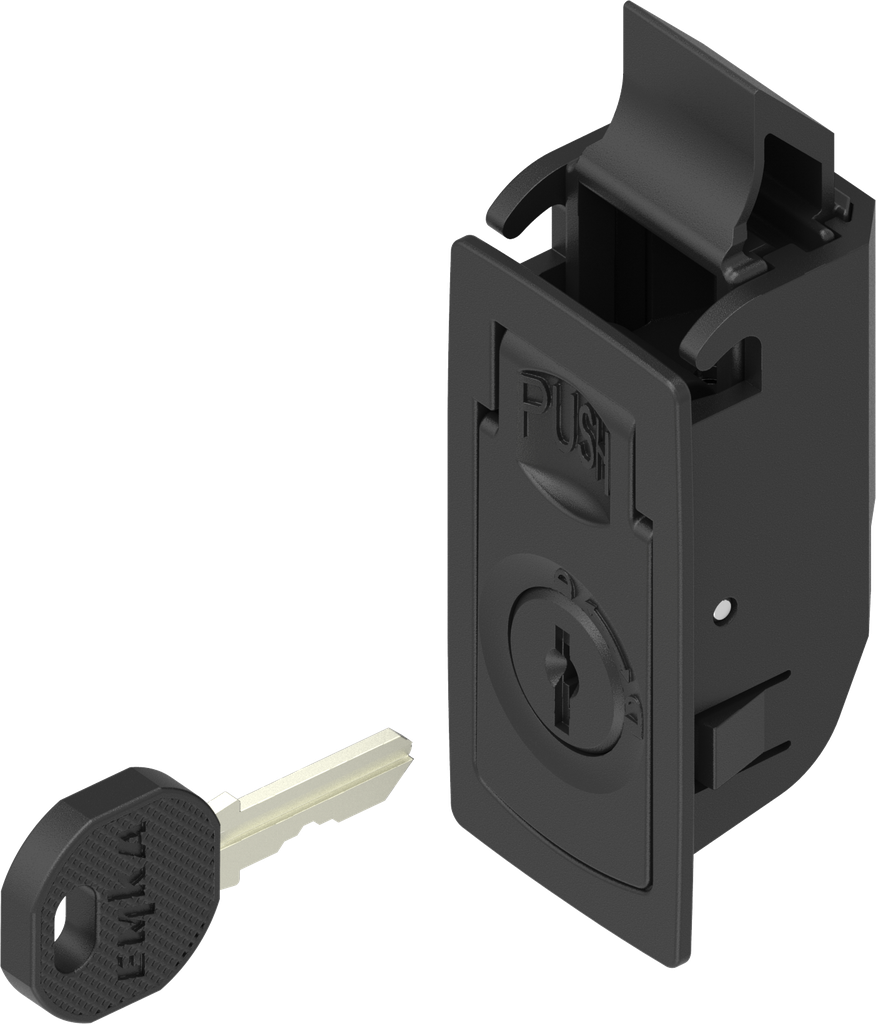 Side panel latch, keyed EK 333, Polyamide GF black; 1091-U143