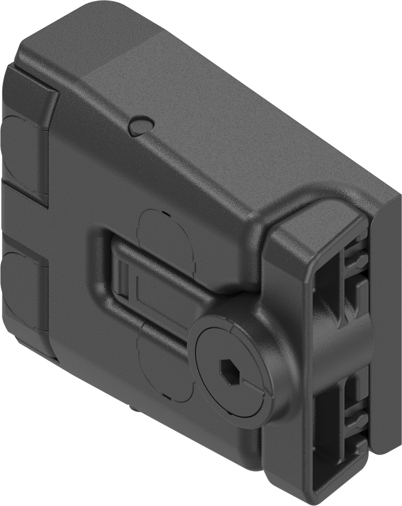 Latch-Hinge small with pressure relief, Polyamide GF black; 1091-U168