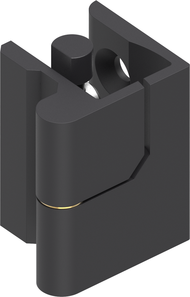 180° Hinge, right version, Zinc die black powder-coated; 1110-U66