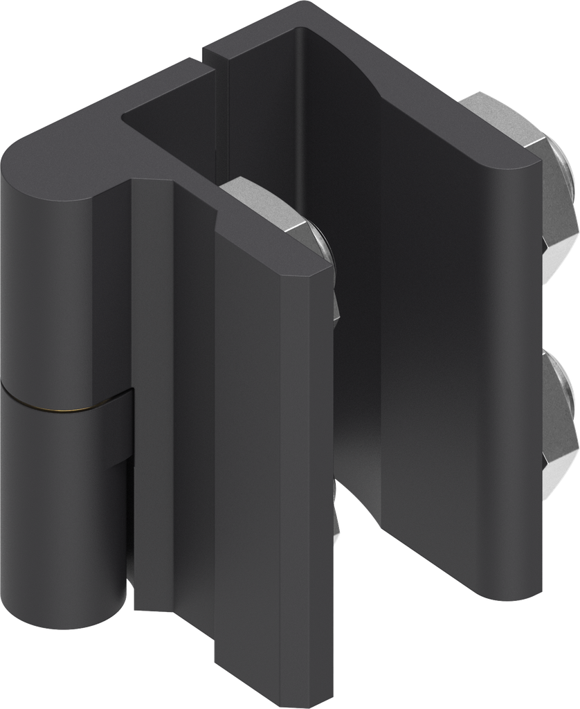 180° Hinge, left version, Zinc die black powder-coated; 1110-U109