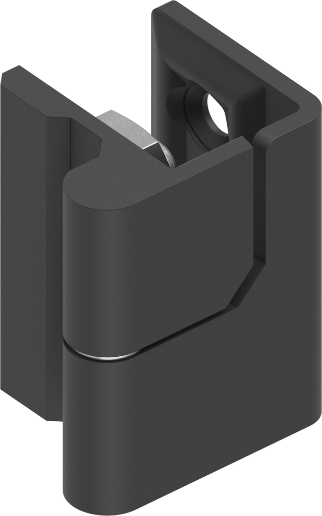 180° Hinge, right version, Zinc die and steel black powder-coated; 1110 ...