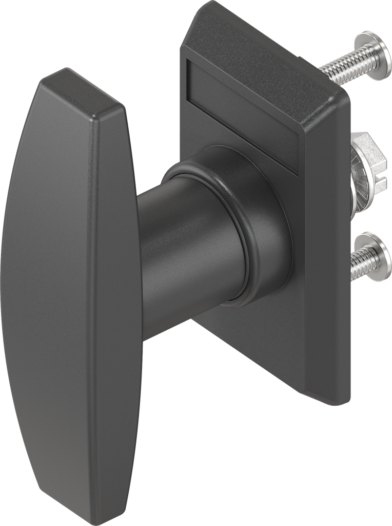 Escutcheon with T-handle, non-keyed, Polyamide black and zinc die black ...