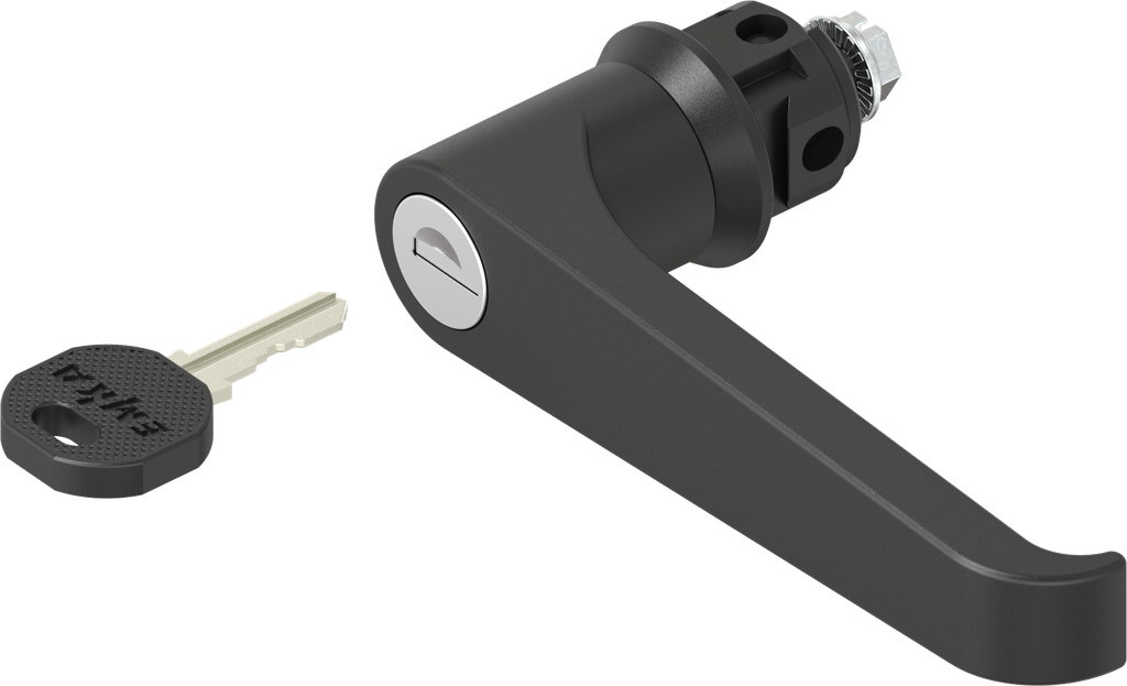 L-handle quarter turn clip fix, keyed EK 333, Polyamide GF black; 1500-U572